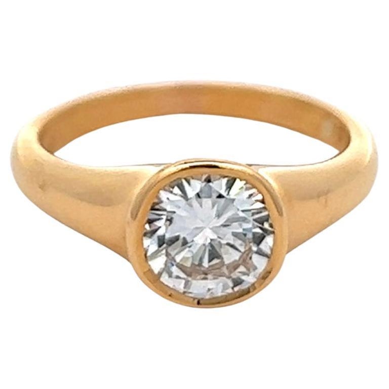 18 Karat Gelbgold Vintage Bvlgari GIA 1,00 Karat Diamantring mit rundem ...