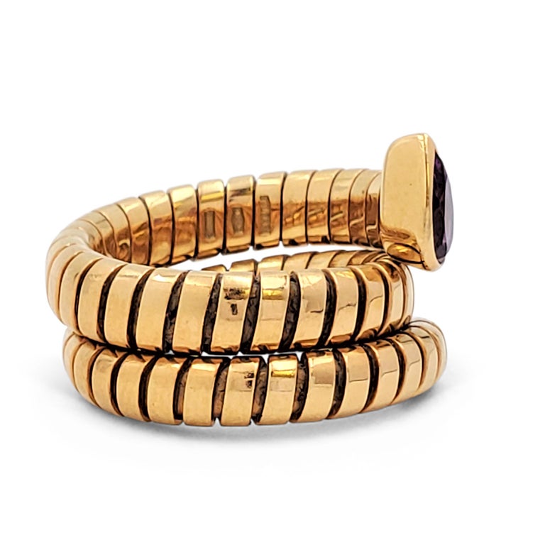 Vintage Bvlgari 'Serpentini Tubogas' Yellow Gold and Amethyst Ring For ...