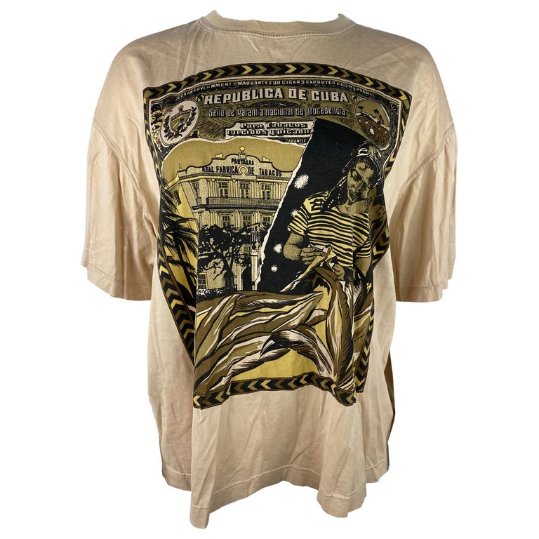 Vintage Byblos Beige Graphic T-shirt, Size Medium For Sale at 1stDibs