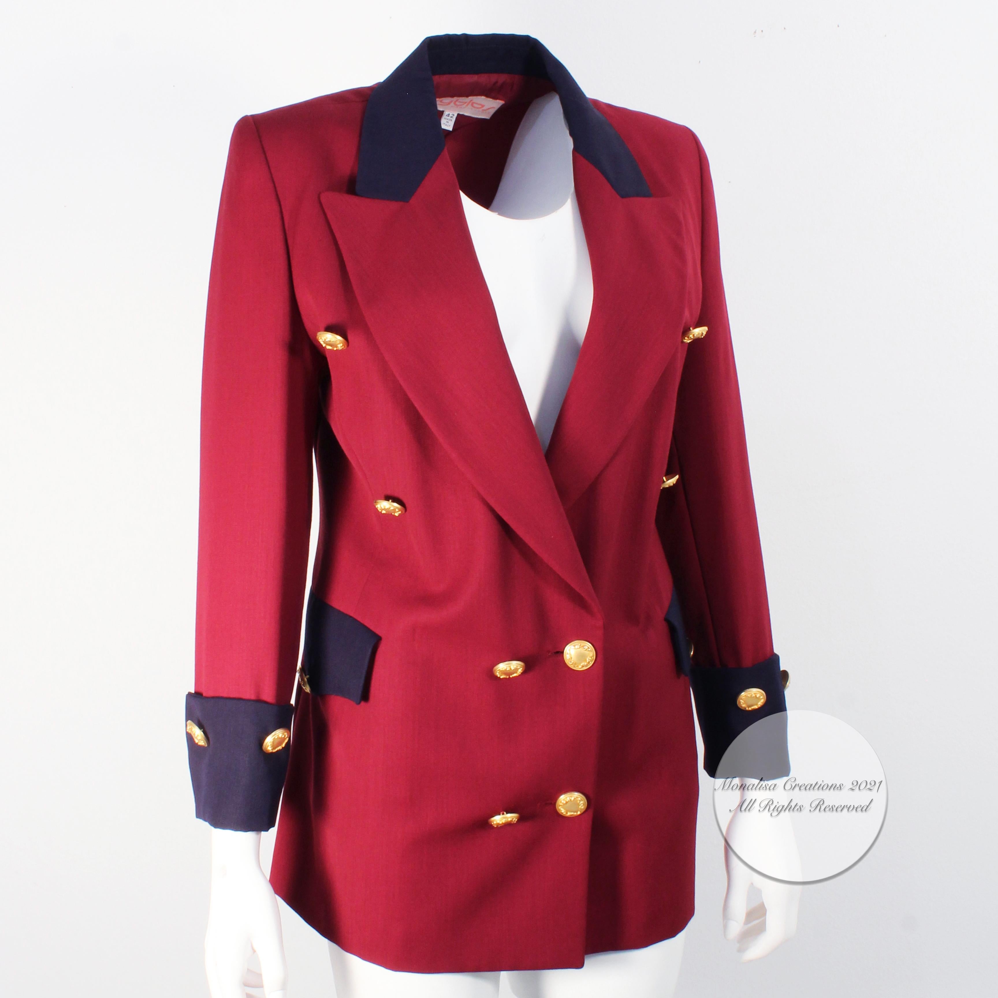 Vintage Byblos Jacket Military Style Blazer Size 42 Made in Italy 1980s ...