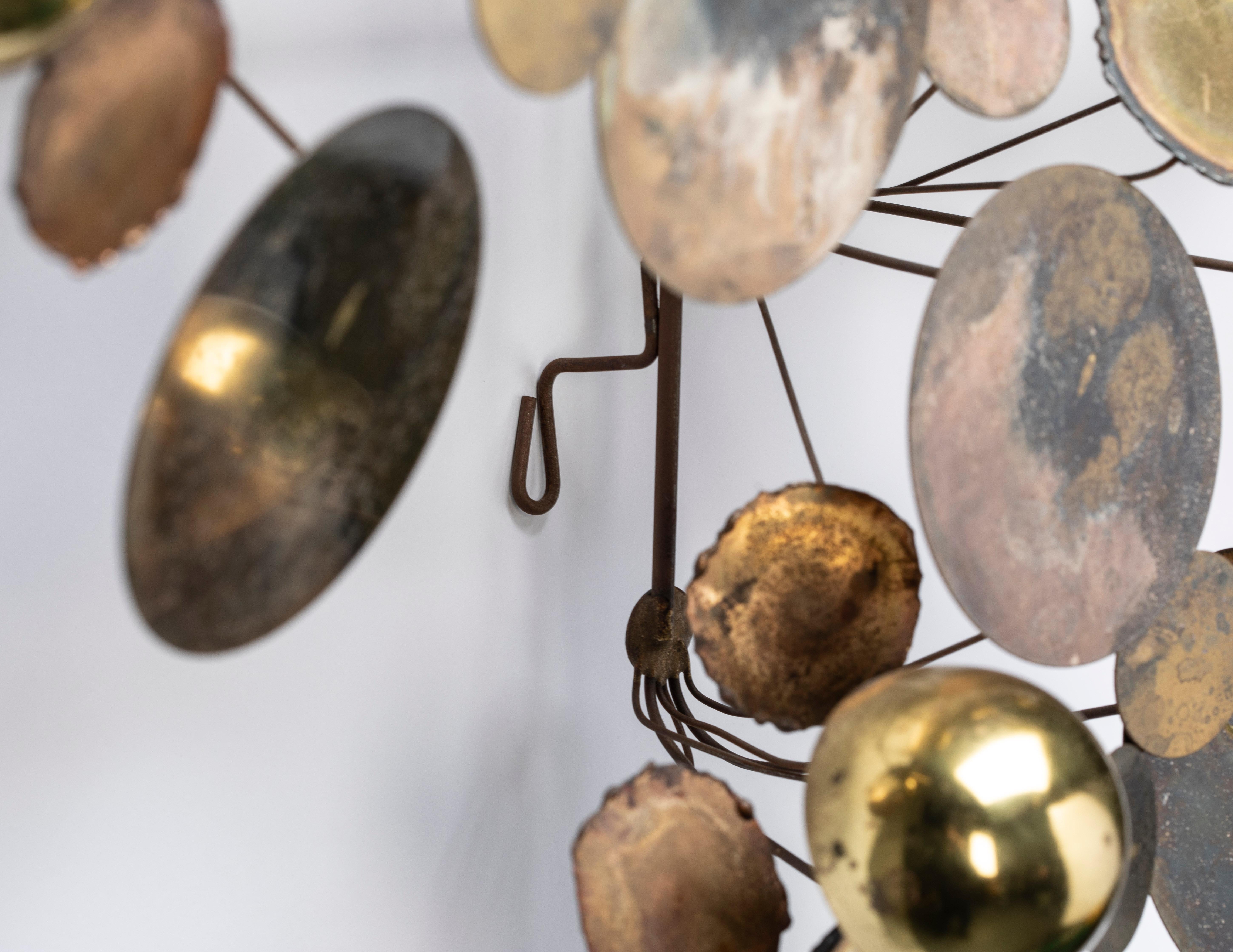 Vintage C. Jere Signed 1971 Brass "Raindrops" Wall Sculpture for ...