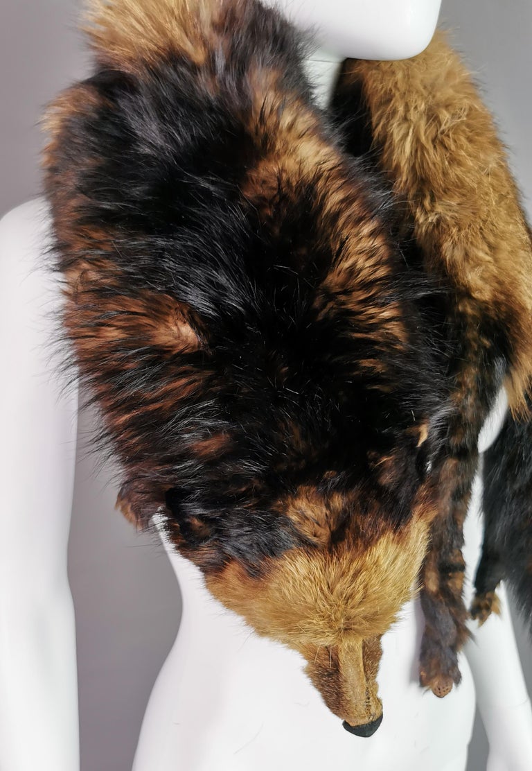 Vintage c1940s marten fur stole, Tippet For Sale at 1stDibs