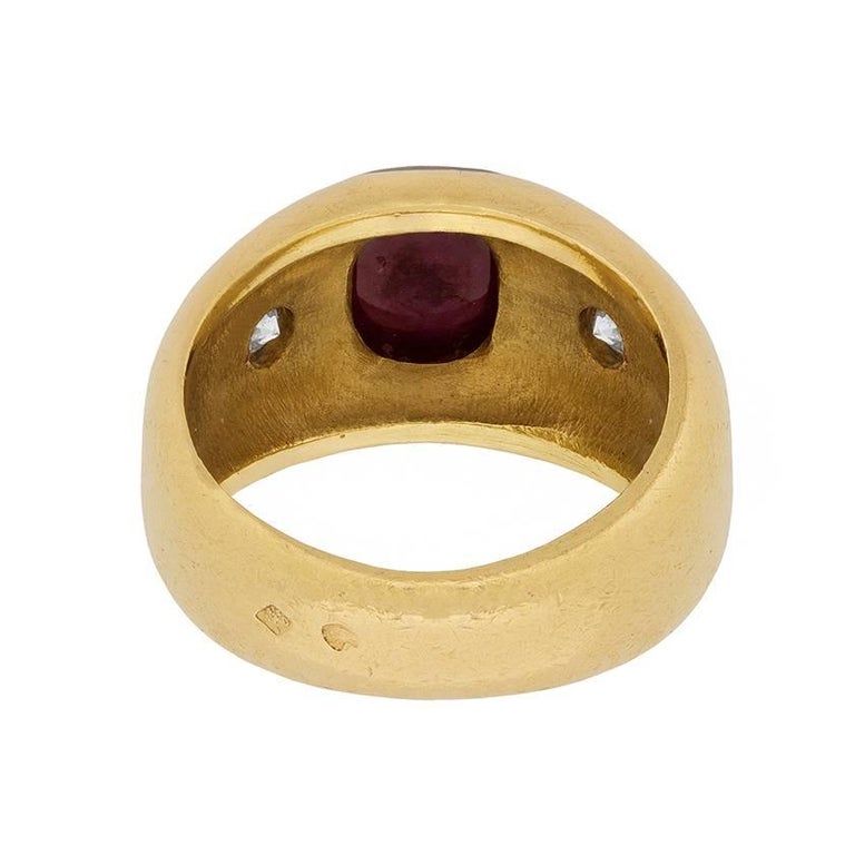 Vintage Cabochon Ruby and Diamond Gentlemen's Ring, circa 1950s For ...