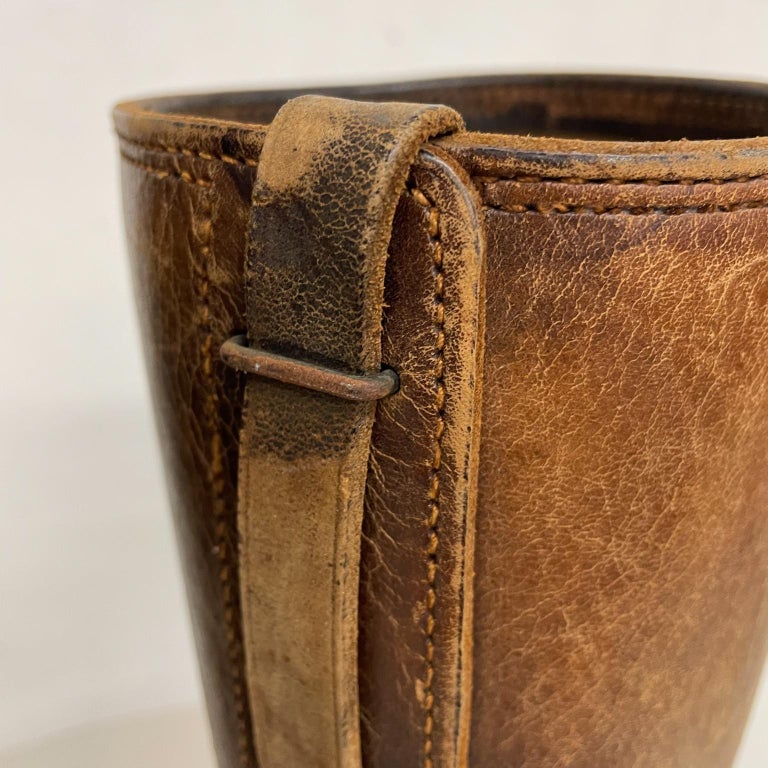 Cavalry Calf Leg Protectors Brown Leather Modern Motorcycle Puttees ...