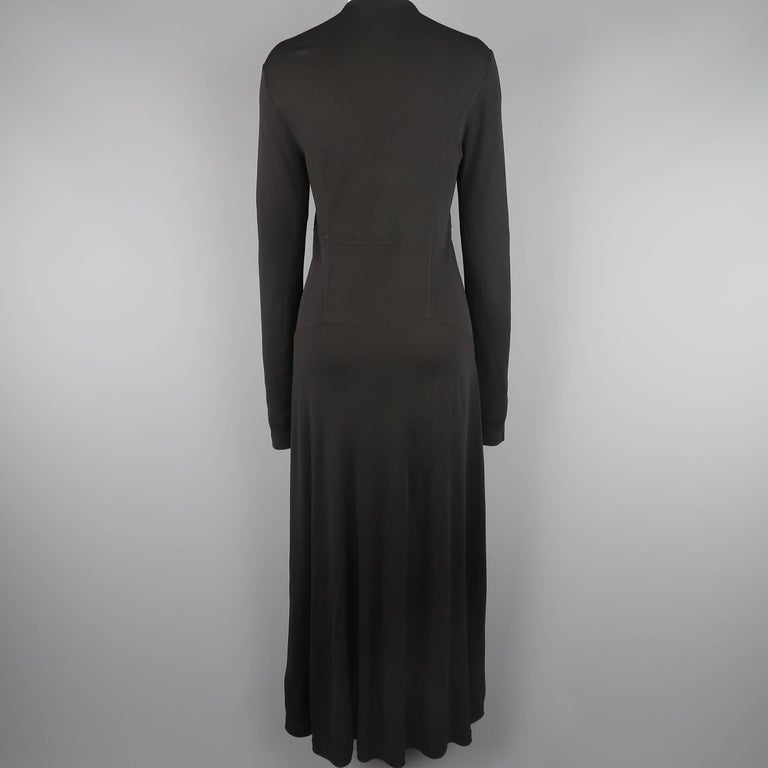 Calvin Klein Vintage Black Viscose Long Sleeve Maxi Dress at 1stDibs ...