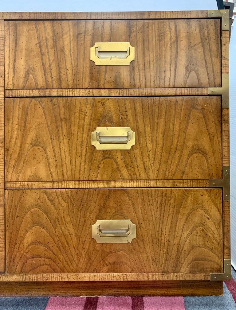 Vintage Campaign Style Dresser Chest of Drawers by Dixie at 1stDibs