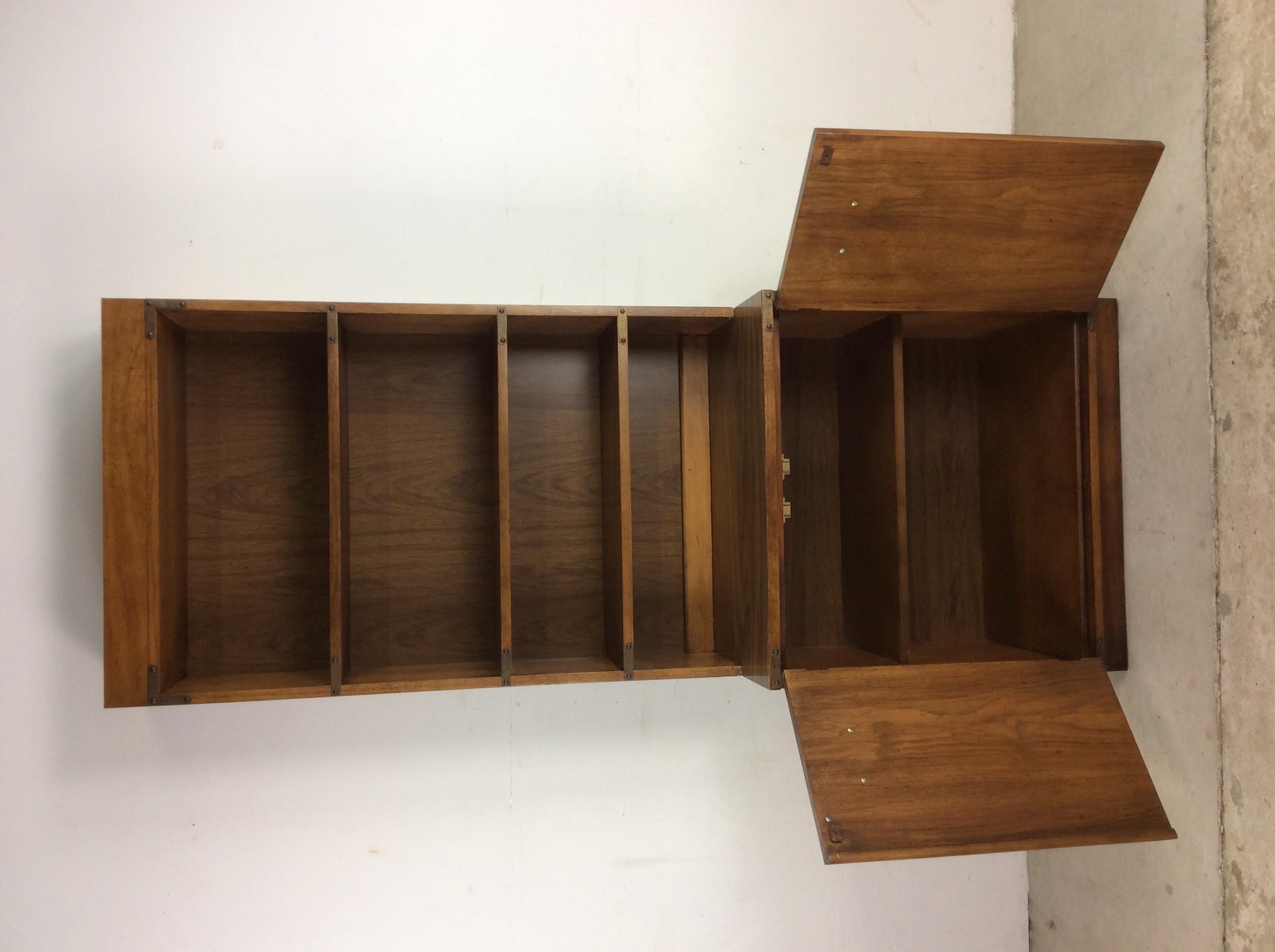 Vintage Campaign Style Shelving Unit with Cabinet For Sale at 1stDibs