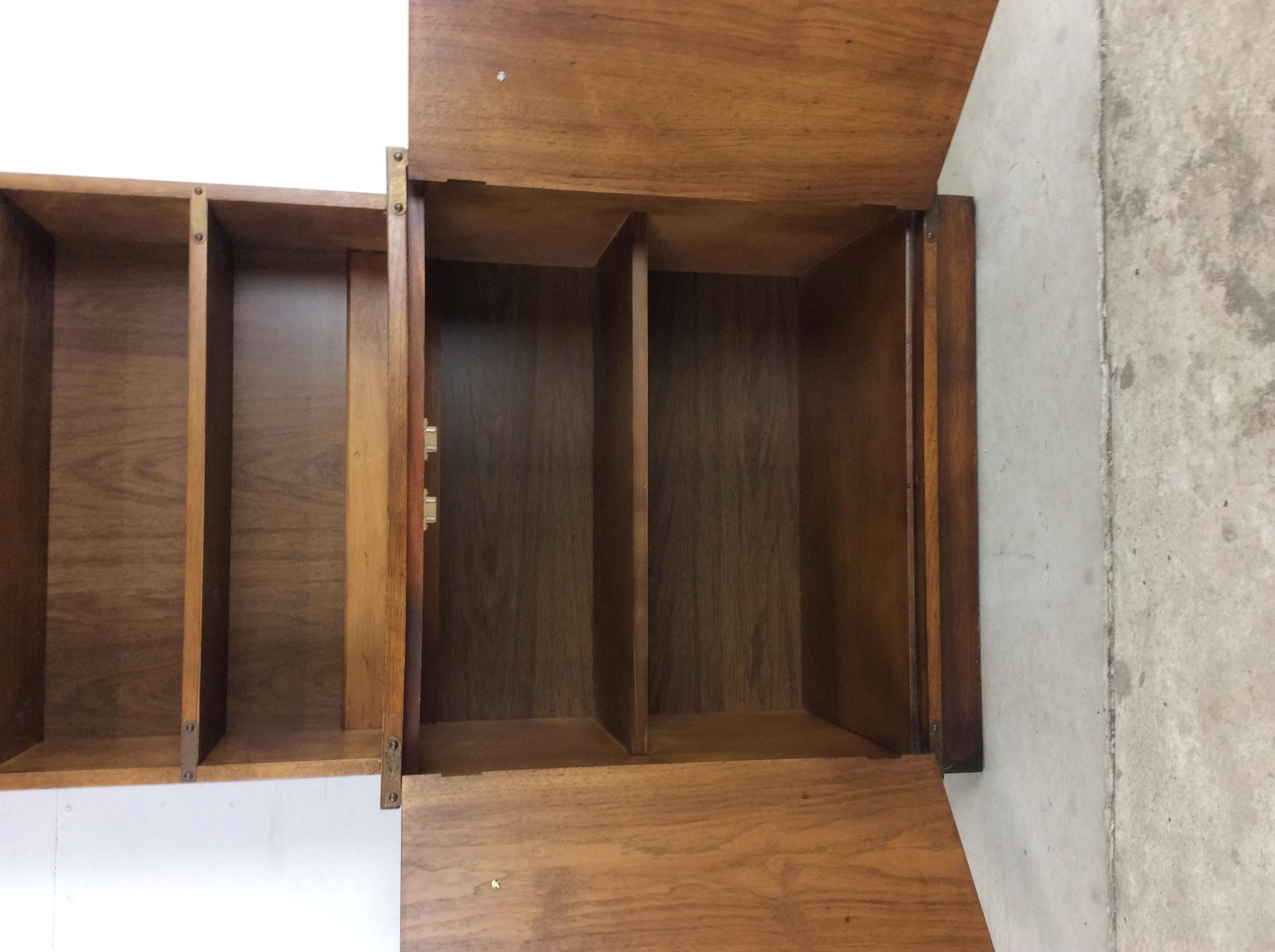 Vintage Campaign Style Shelving Unit with Cabinet For Sale at 1stDibs