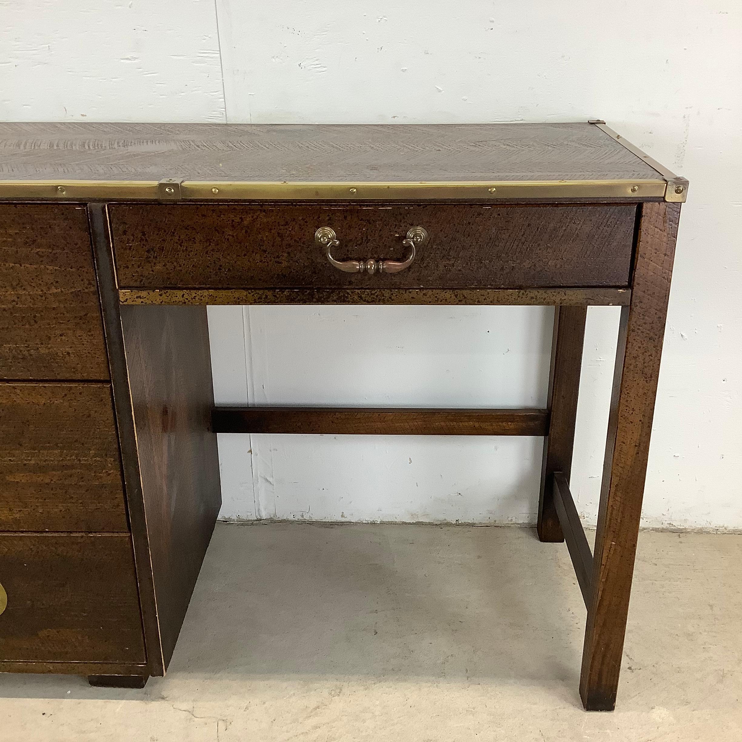 Vintage Campaign Style Writing Desk For Sale at 1stDibs