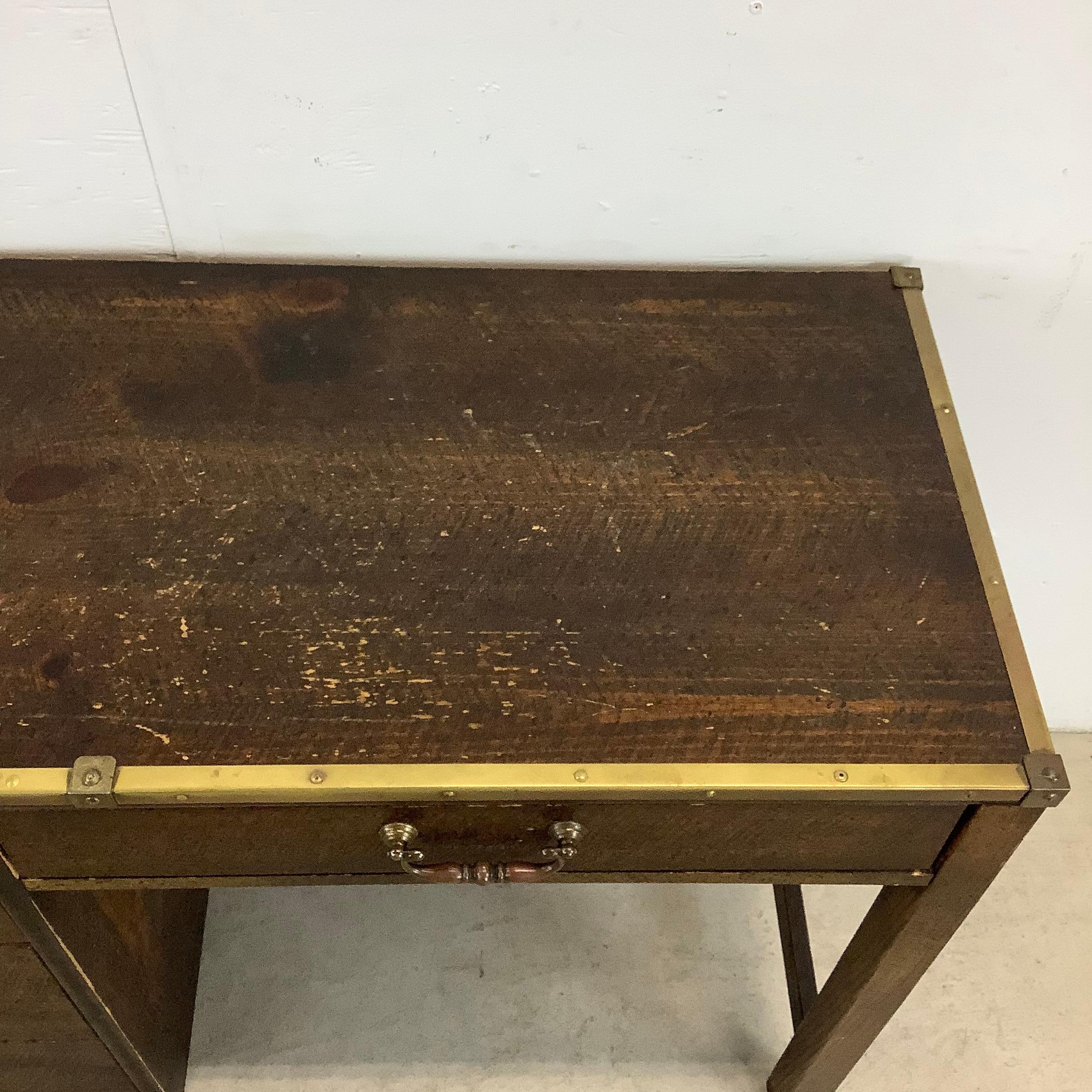 Vintage Campaign Style Writing Desk For Sale at 1stDibs
