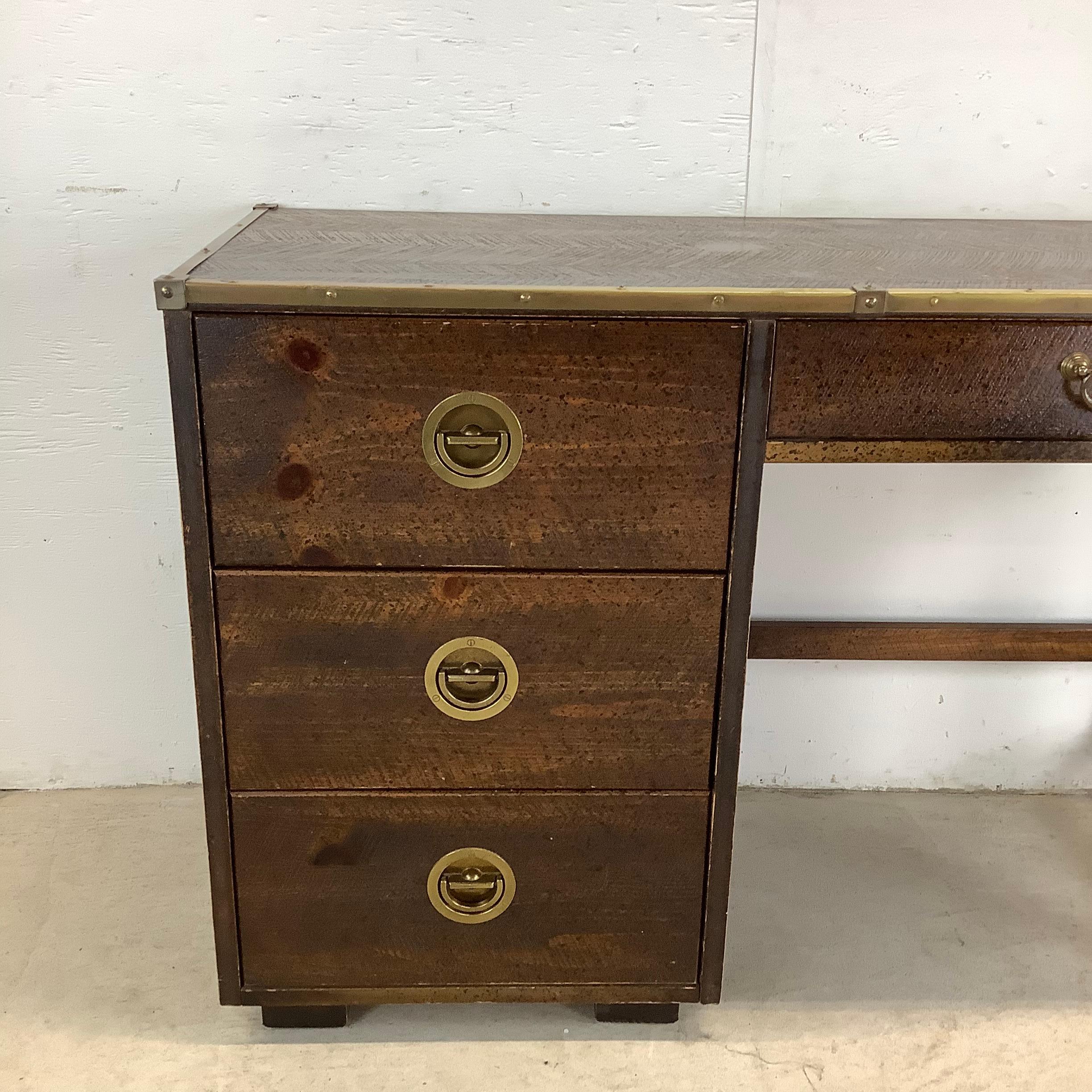 Vintage Campaign Style Writing Desk For Sale at 1stDibs