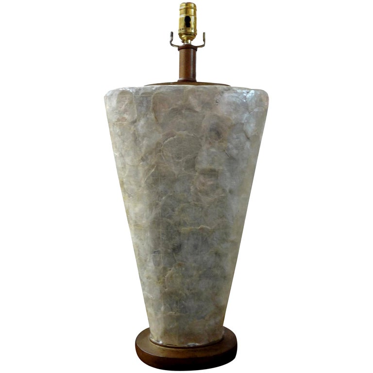 Vintage Capiz Shell Lamp For Sale at 1stDibs