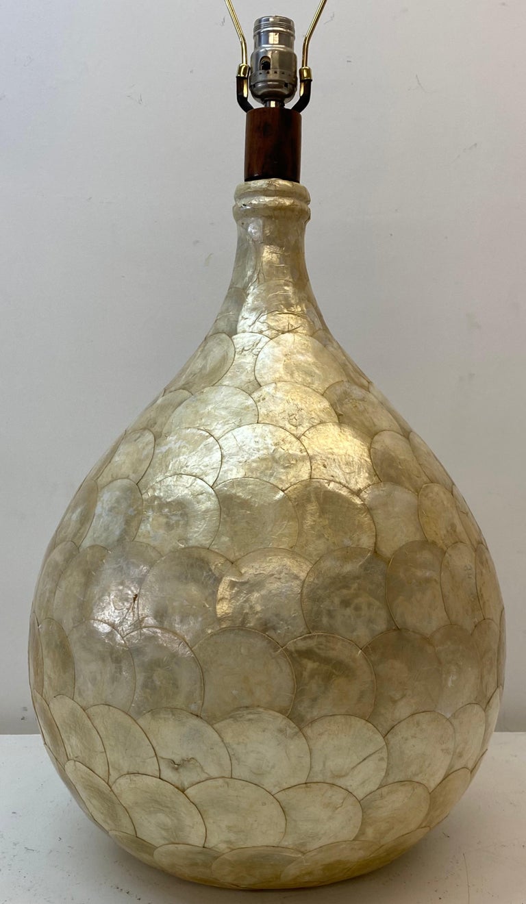 Vintage Capiz Shell Table Lamp, C.1970 For Sale at 1stDibs