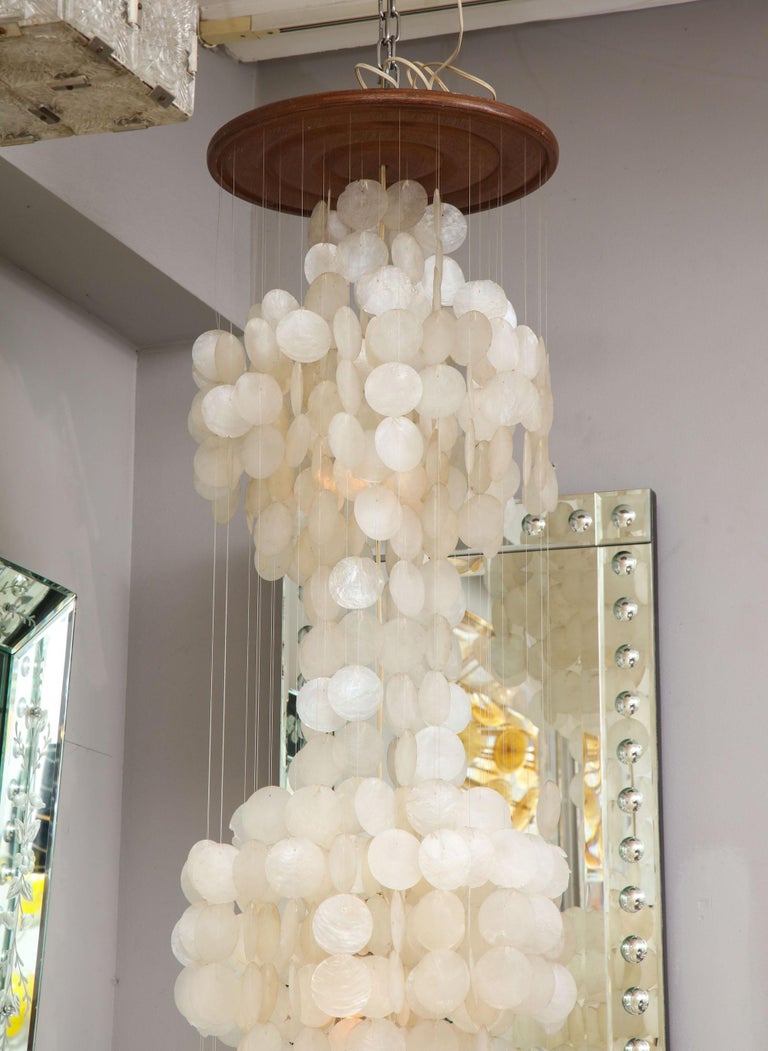 Vintage Capiz Shell Extra Large Chandelier by Verner Panton at 1stDibs