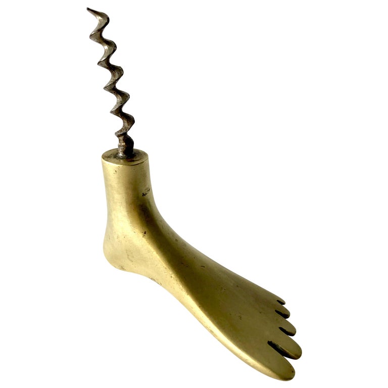 Vintage Carl Auböck Austria Bronze Foot Corkscrew Bottle Opener at 1stDibs