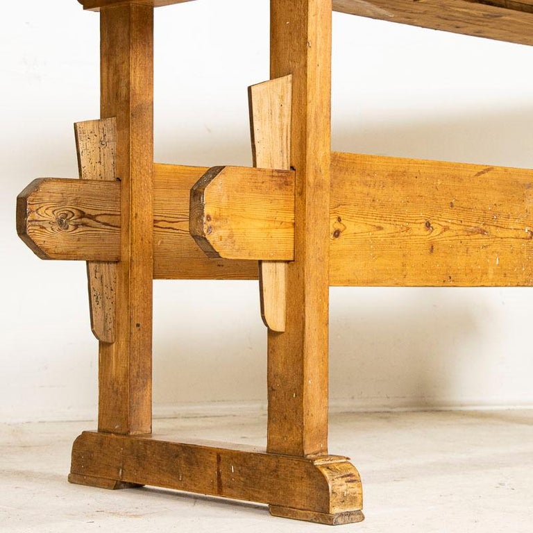 Vintage Carpenters Workbench Work Table Rustic Console Table at 1stDibs