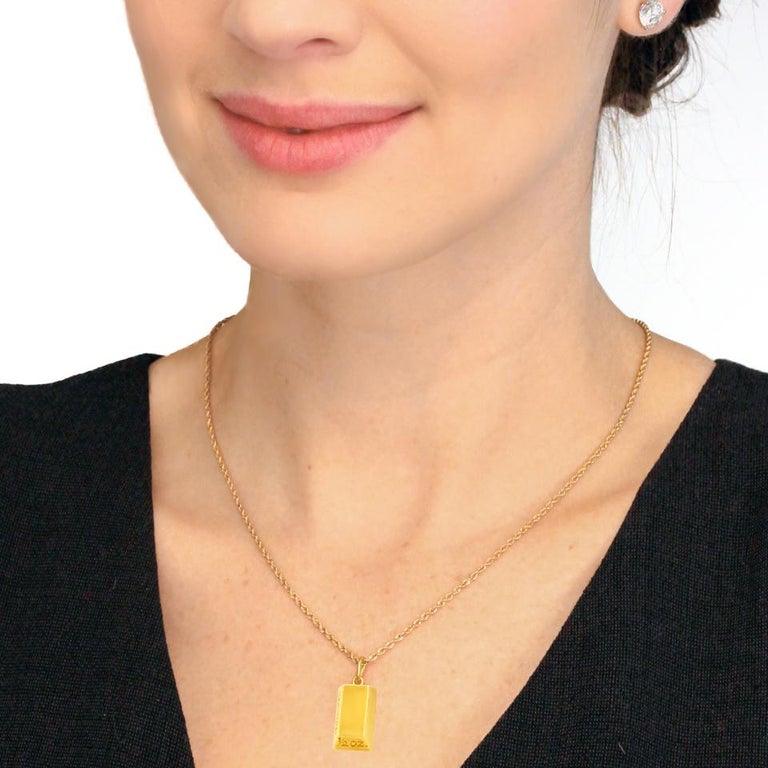 Vintage Cartier 1/2 Oz, Gold Ingot Pendant For Sale at 1stDibs