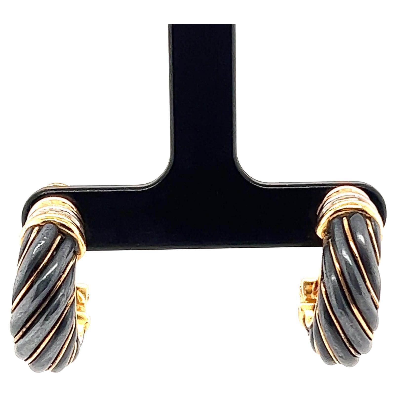 Vintage Cartier Mixed Metal 18 Karat Gold and Sterling Silver Hoop ...