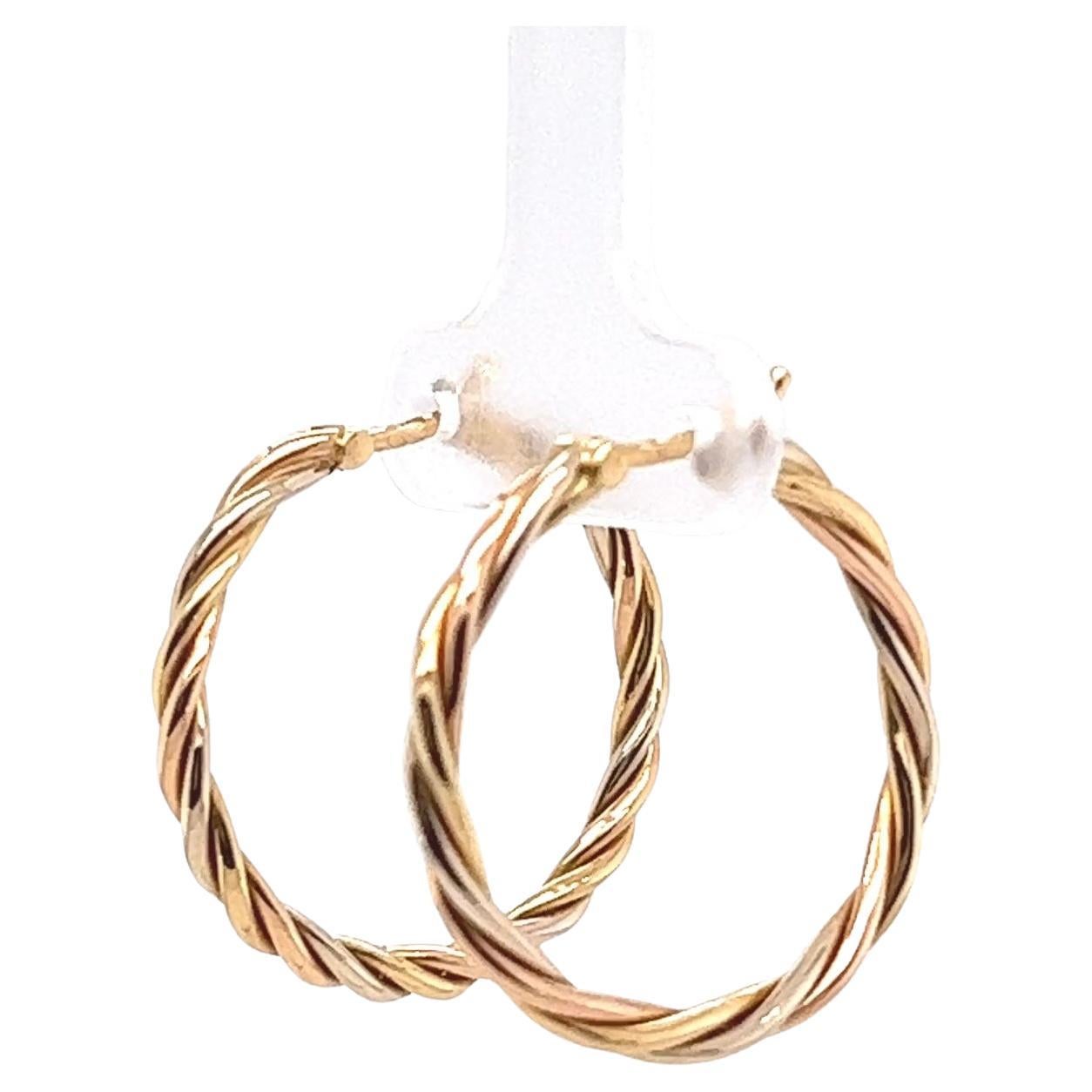 Cartier Diamond Tricolor Gold Trinity Hoop Earrings at 1stDibs ...