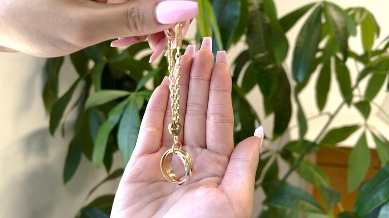 Vintage Cartier 18 Karat Tri Color Trinity Keychain For Sale at 1stDibs