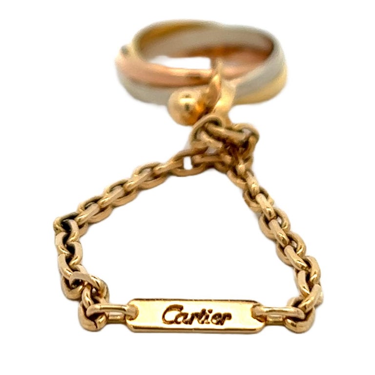 Vintage Cartier 18 Karat Tri Color Trinity Keychain For Sale at 1stDibs