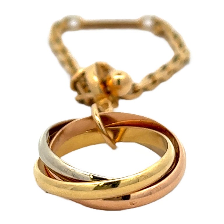 Vintage Cartier 18 Karat Tri Color Trinity Keychain For Sale at 1stDibs