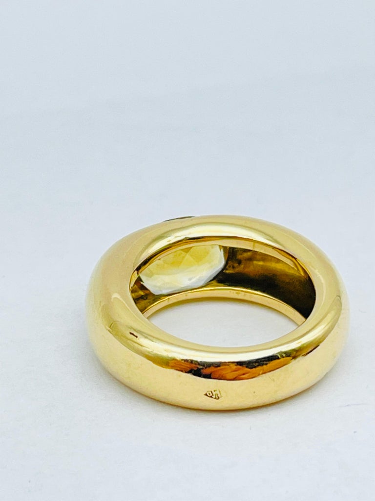 Vintage Cartier 18k Ring, Big Ellipse with Citrine For Sale at 1stDibs