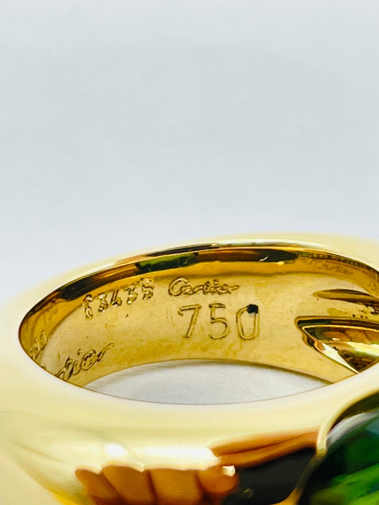 Vintage Cartier 18k Ring, Big Ellipse with Tourmaline For Sale at 1stDibs