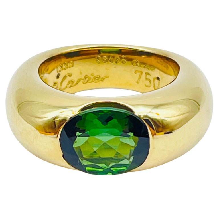 Vintage Cartier 18k Ring, Big Ellipse with Tourmaline For Sale at 1stDibs