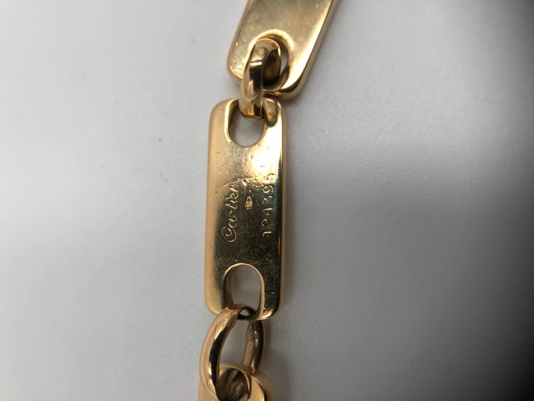 Vintage Cartier 18 Karat Yellow Gold Link Bracelet with Key at 1stDibs