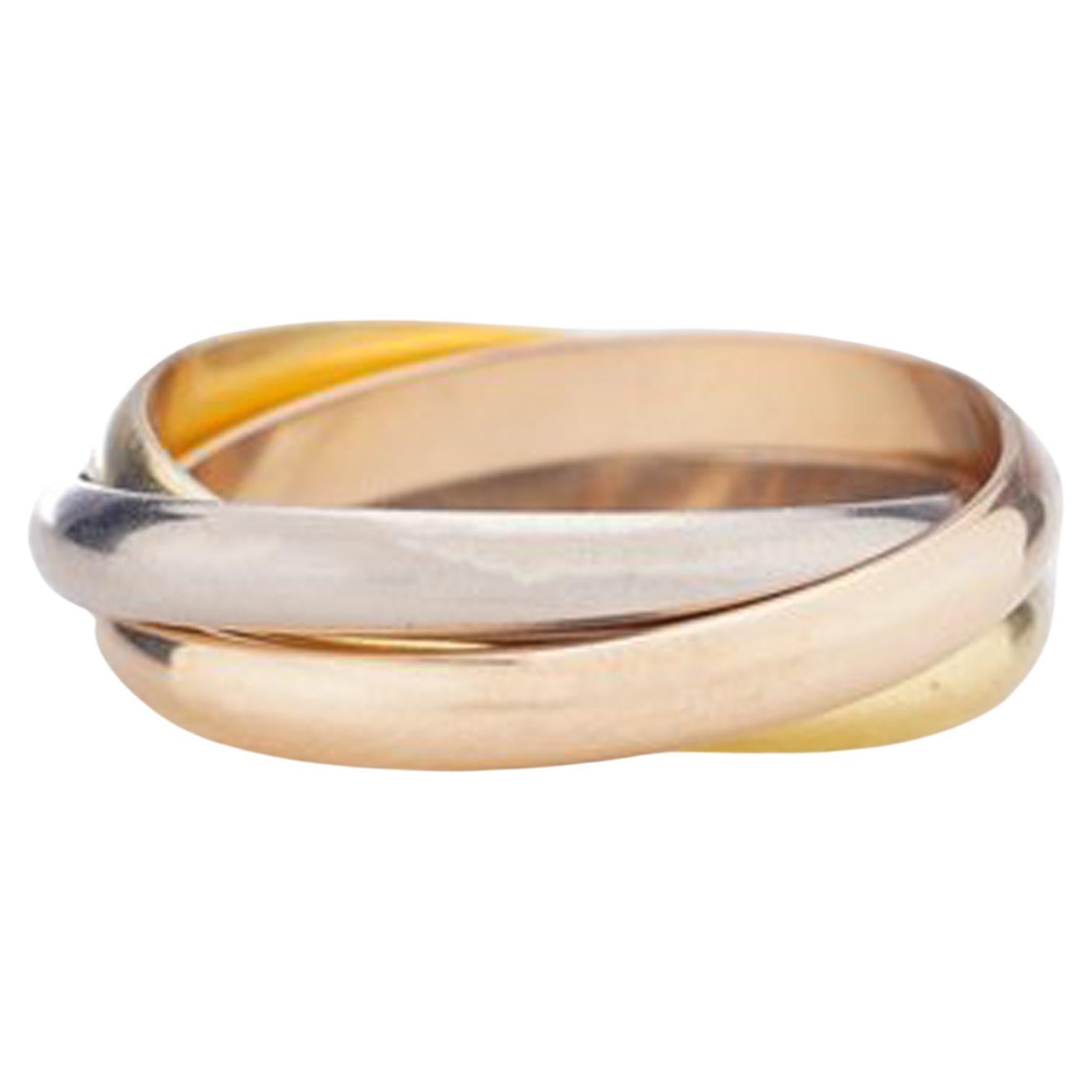 Vintage Cartier 18kt Yellow, Rose, and White gold men's trinity ring ...