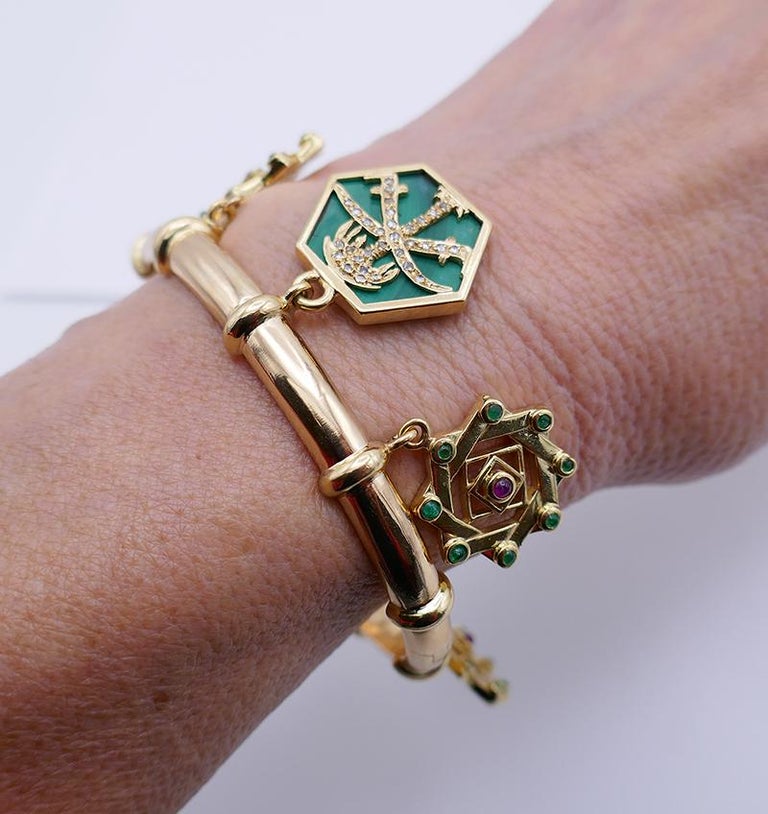 Vintage Cartier Charm Bracelet 18k Gold French Estate Jewelry For Sale ...