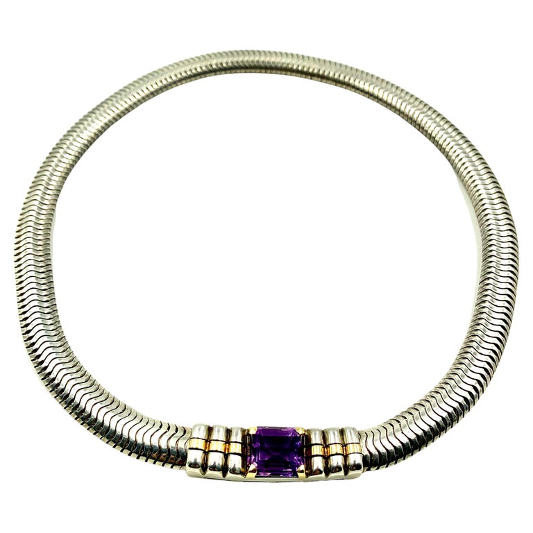 Vintage Cartier Day to Night Amethyst 18K Gold Sterling Silver Snake ...