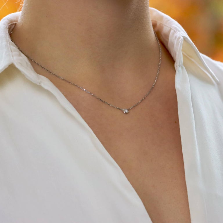 Vintage Cartier 'Diamants Legers' Diamond Pendant Set in 18k White Gold at 1stDibs