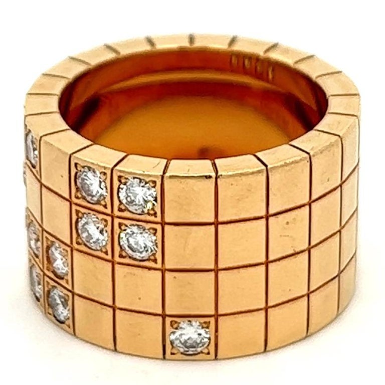 Vintage Cartier Diamond 18 Karat Yellow Gold Lanières Cigar Band Ring ...