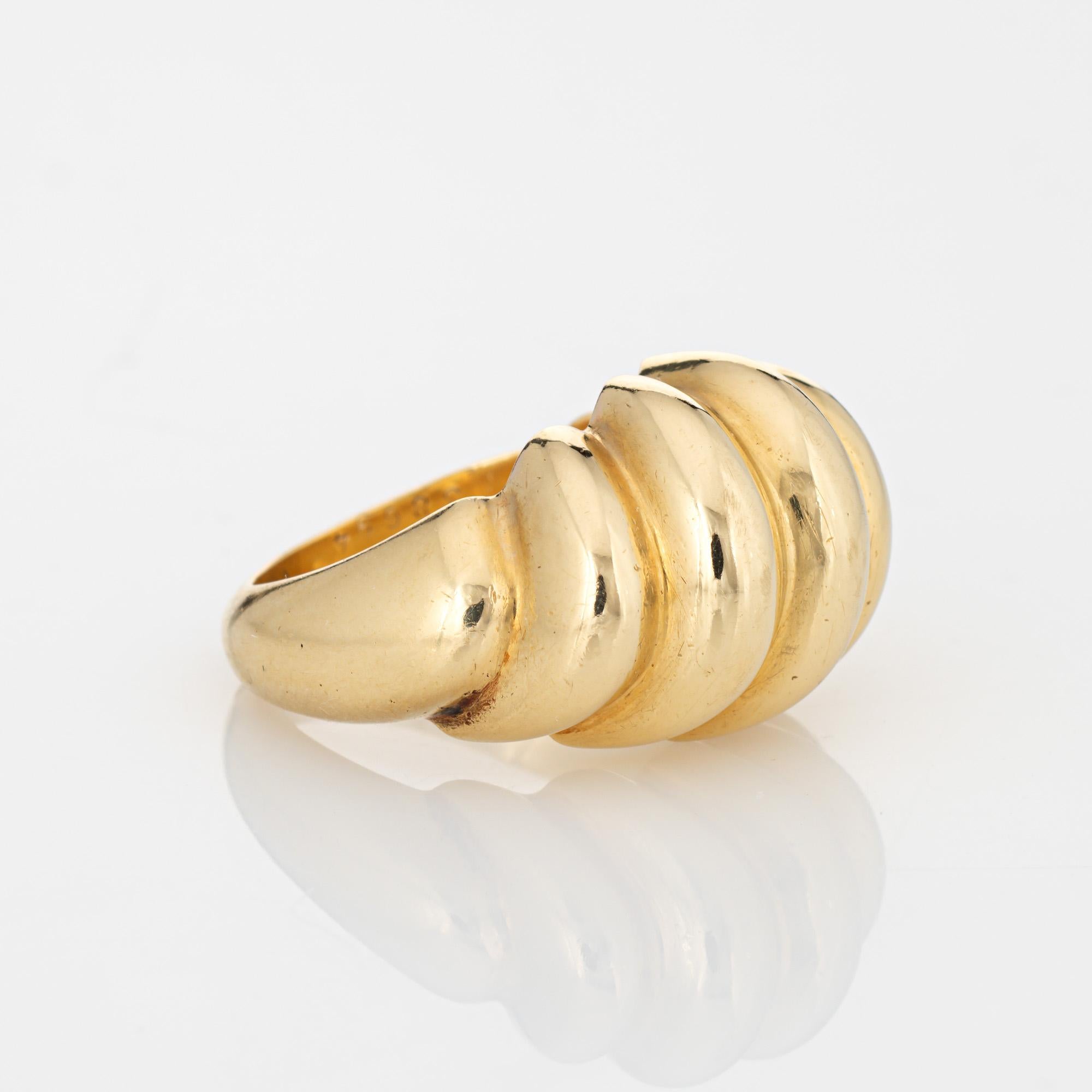 Vintage Cartier Dome Ring 18k Yellow Gold Ribbed Fluted Design Spain ...
