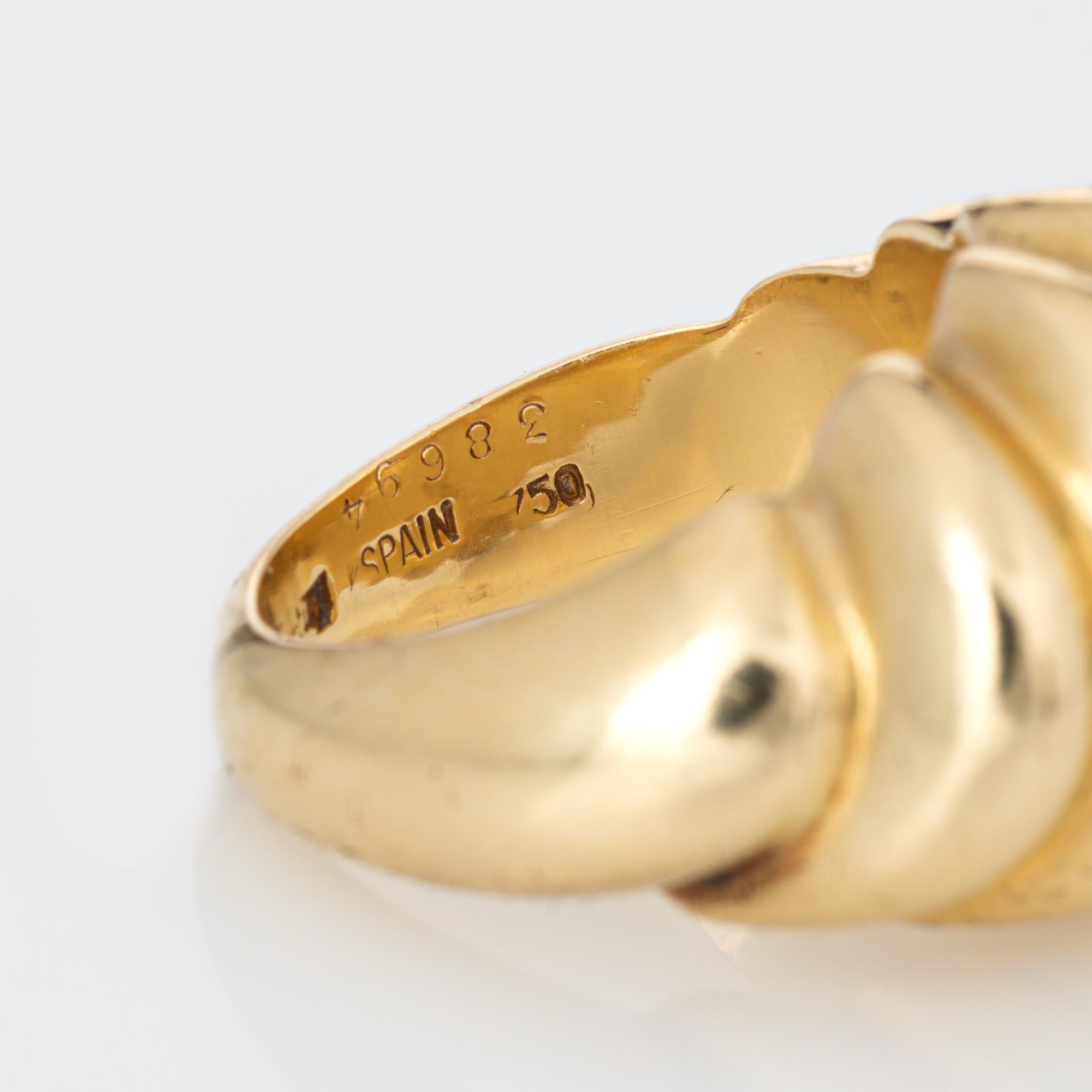 Vintage Cartier Dome Ring 18k Yellow Gold Ribbed Fluted Design Spain ...