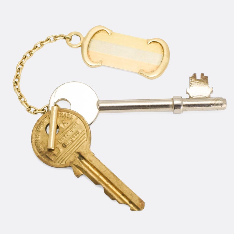 Vintage Cartier Double C Gold Keychain at 1stDibs