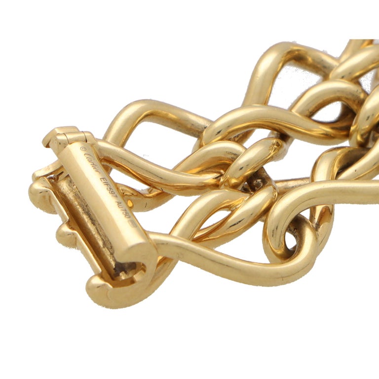 Vintage Cartier Double Twisted Chain Link Necklace Set in 18k Yellow ...