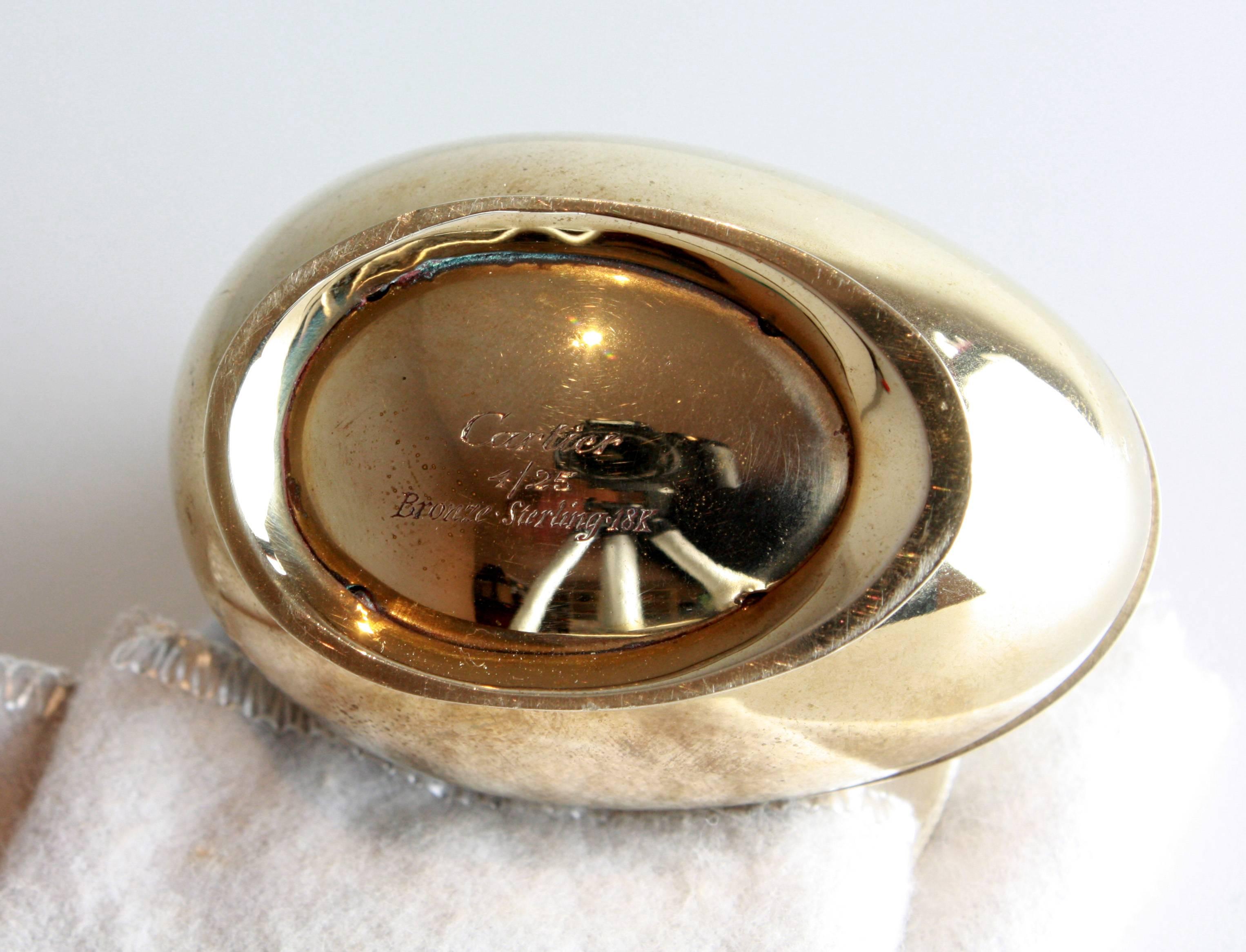 Cartier Egg with Surprise Rabbit, 18 Karat Silver, Bronze Edition of ...