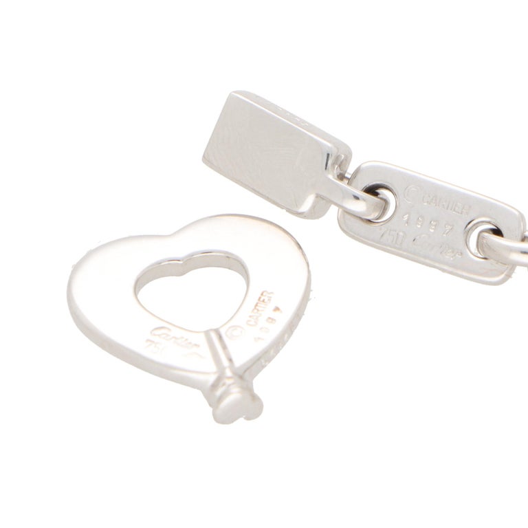 Vintage Cartier Fidelity Lock and Key Chain Link Bracelet in 18k White ...
