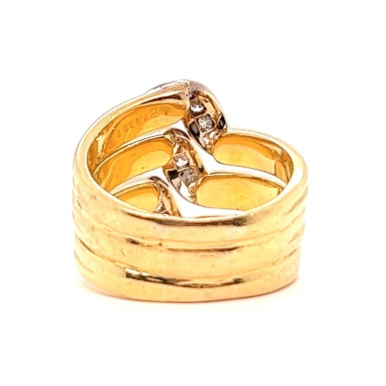 Vintage Cartier French Diamond 18 Karat Yellow Gold Triple Wrap Ring at ...