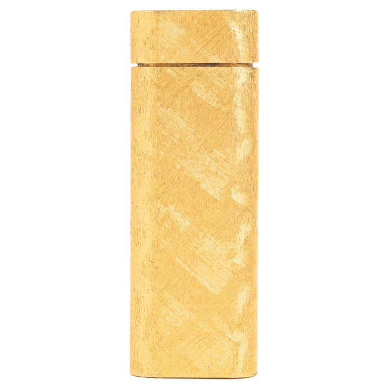 Vintage Cartier Gold Plated Lighter Frosted Design For Sale at 1stDibs
