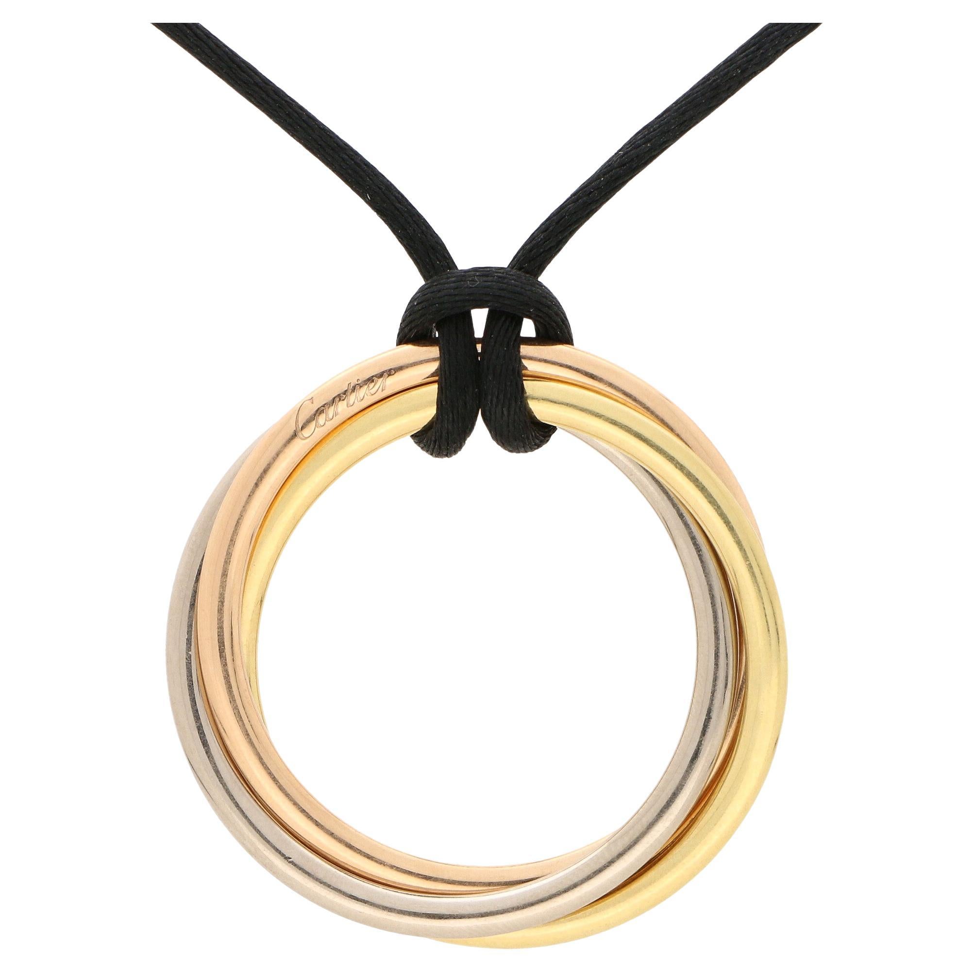 Yellow, White, Rose Gold Tubogas Cartier Trinity Necklace For Sale at ...
