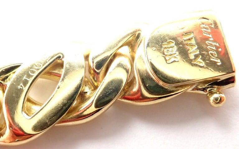 Vintage Cartier Link Yellow Gold Chain Necklace For Sale at 1stDibs