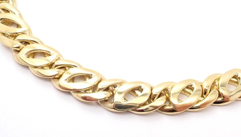 Vintage Cartier Link Yellow Gold Chain Necklace For Sale at 1stDibs