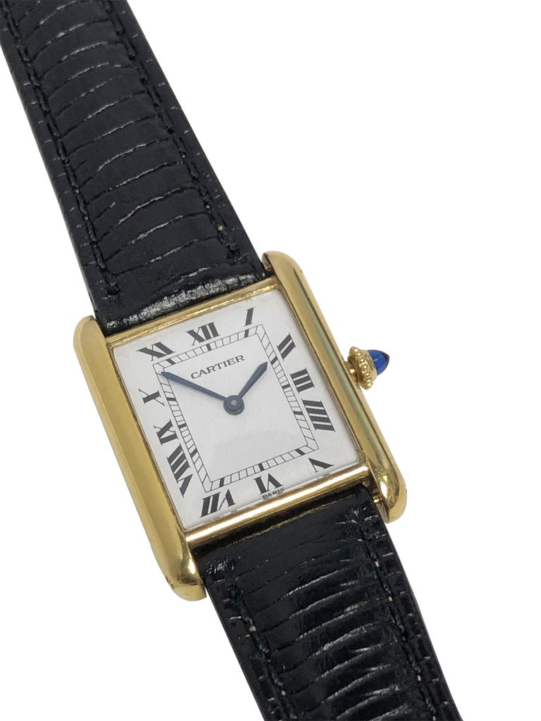 Vintage Cartier Paris Classic Yellow Gold Manual Wind Tank Watch at 1stDibs | cartier tank ...