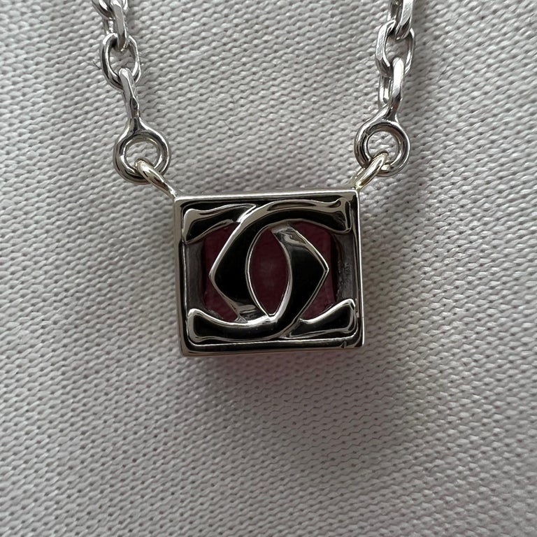 Vintage Cartier Pink Tourmaline Cushion Cut 18k White Gold Tank Pendant ...