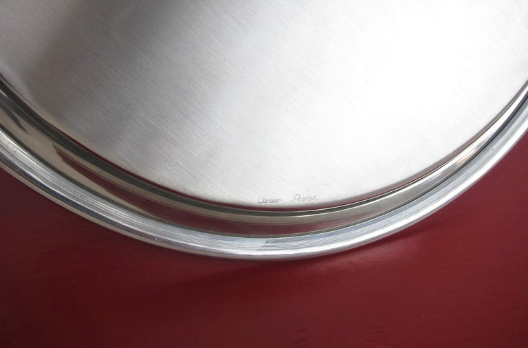 Vintage Cartier Polished Pewter Silver Tray with Original Red ...