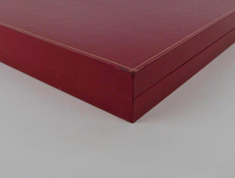 Vintage Cartier Polished Pewter Tray with Original Red Presentation Box ...